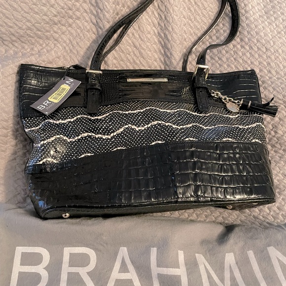 Brahmin | Bags | Brand New Brahmin Bag With Tags Black With Blackwhite ...
